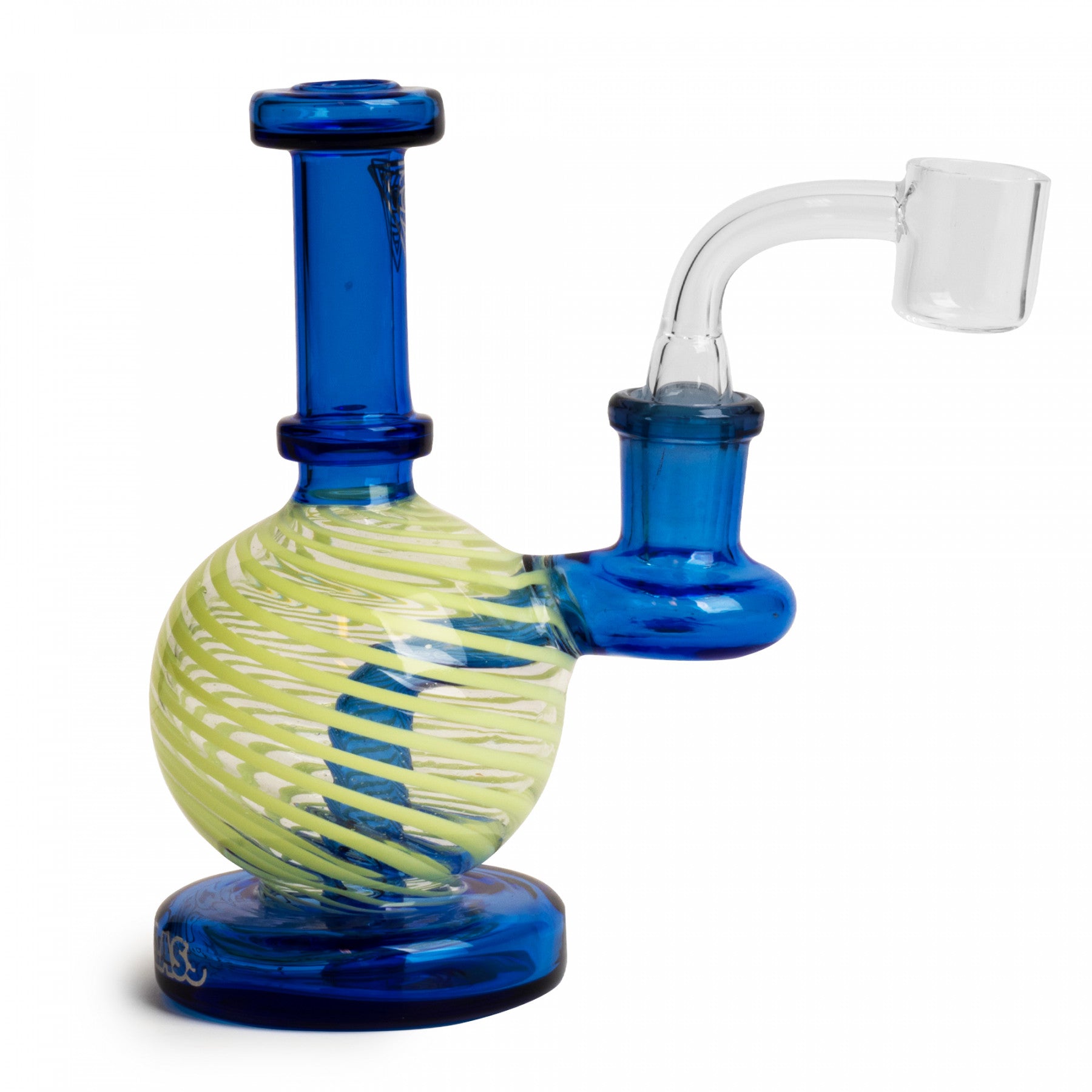 6" Orb Rig w/ 3 Hole Perc - Red Eye Glass - Sapphire Blue